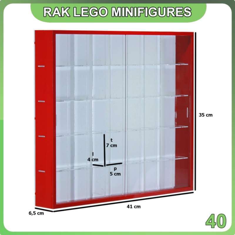 Promo Lego Rak Acrylic Minifigure Isi 40 No Header - Merah Diskon 9% Di ...