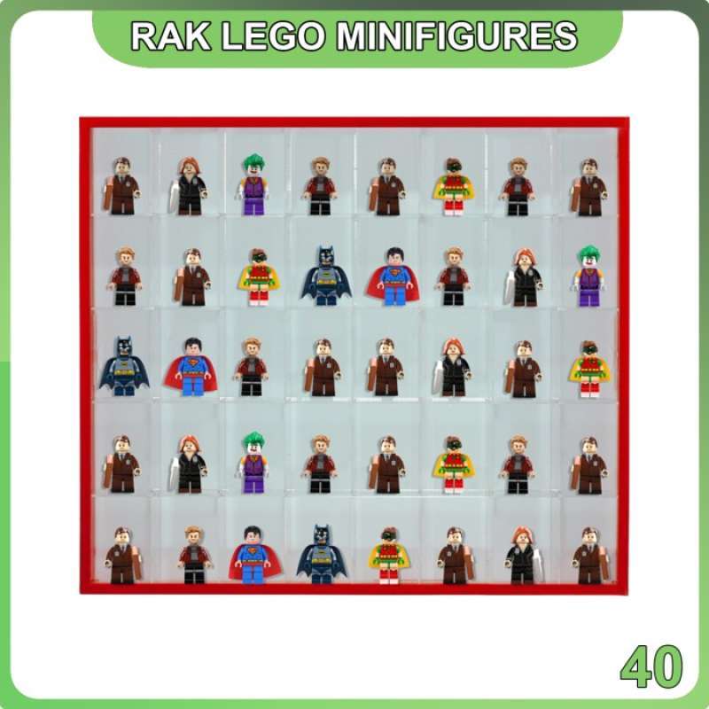 Promo Lego Rak Acrylic Minifigure Isi 40 No Header - Merah Diskon 9% Di ...