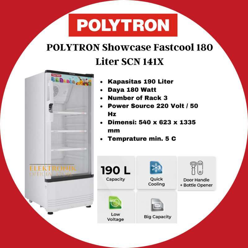 Jual POLYTRON SHOWCASE SCN 141X PENDINGIN MINUMAN 180Liter di Seller ...