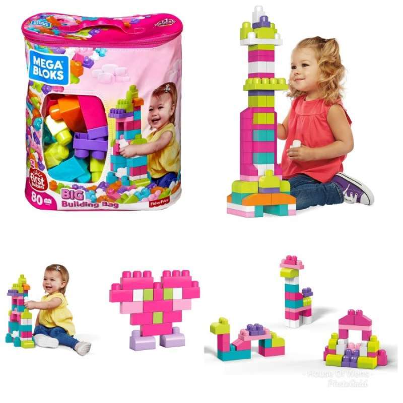 Promo Fisher Price Mega Bloks First Builders Big Building Bag Pink 80 ...