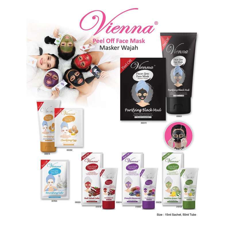 Jual Vienna Peel Off Mask Face Food Matcha Green Tea [sachet / 15ml] Di ...