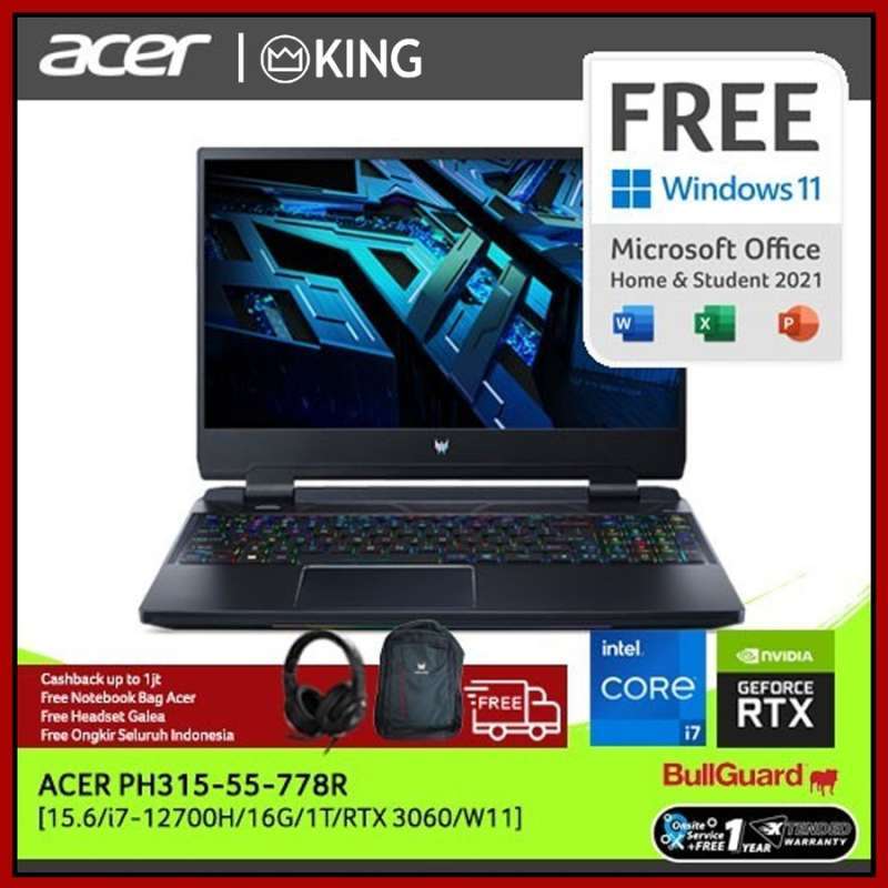 Jual ACER HELIOS 300 PH315 77 i7 12700H RTX3060 16GB 1TB SSD 15.6 QHD ...