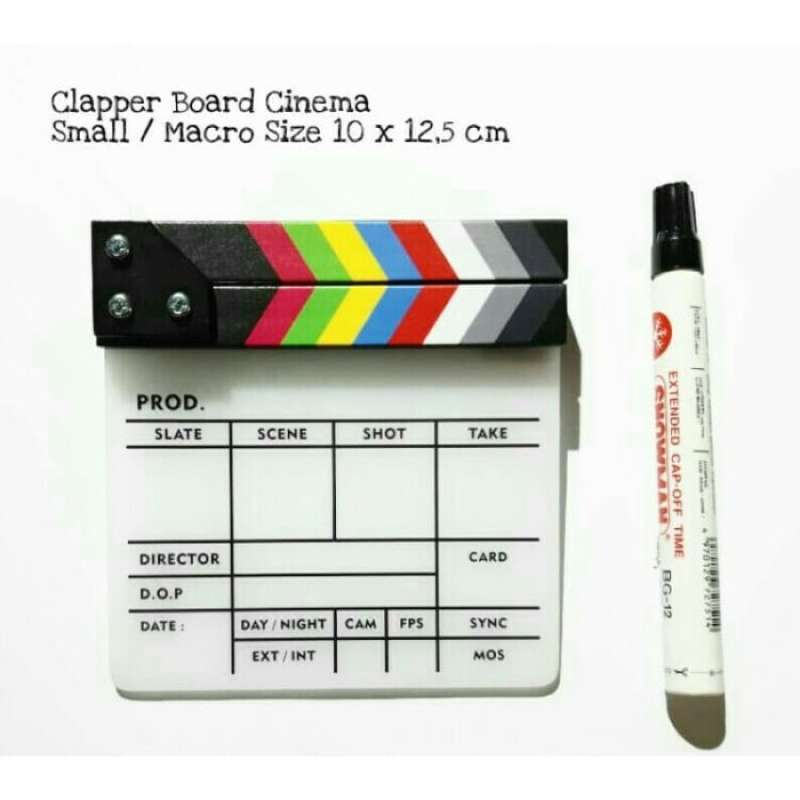 Promo CLAPPER BOARD CINEMA MOVIE SLATE AKRILIK MACRO / SMALL 12,5X10 COLOUR Diskon 50% di Seller ...