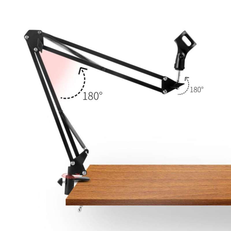 Jual Desk Microphone Boom Arm Stand Mic Clip Soft Pod 3 Cable Ties ...