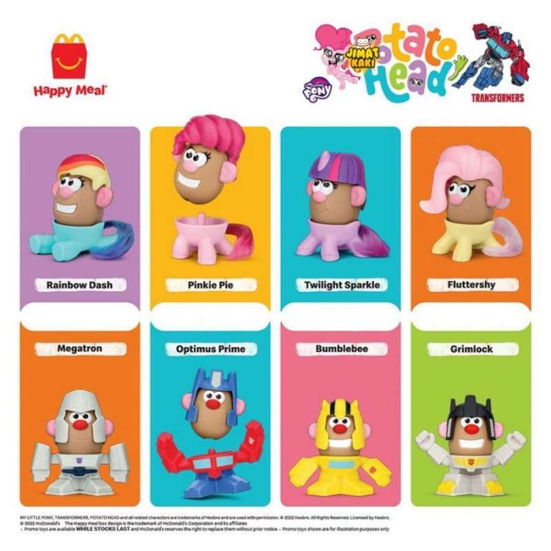 Jual Mainan Happy Meal McD Potato Head Transformers My Little Pony segel - Pinkie Pie di Seller ...