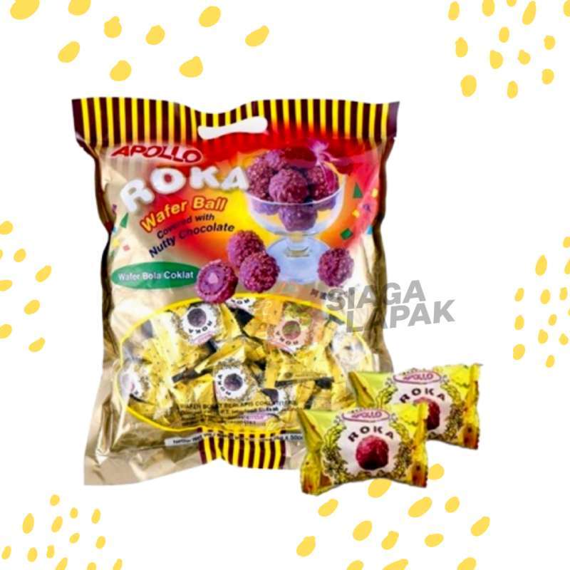 Promo Coklat Roka Apollo 300gr isi 50pcs Wafer Bola Cokelat Diskon 4% di Seller Siaga Lapak ...
