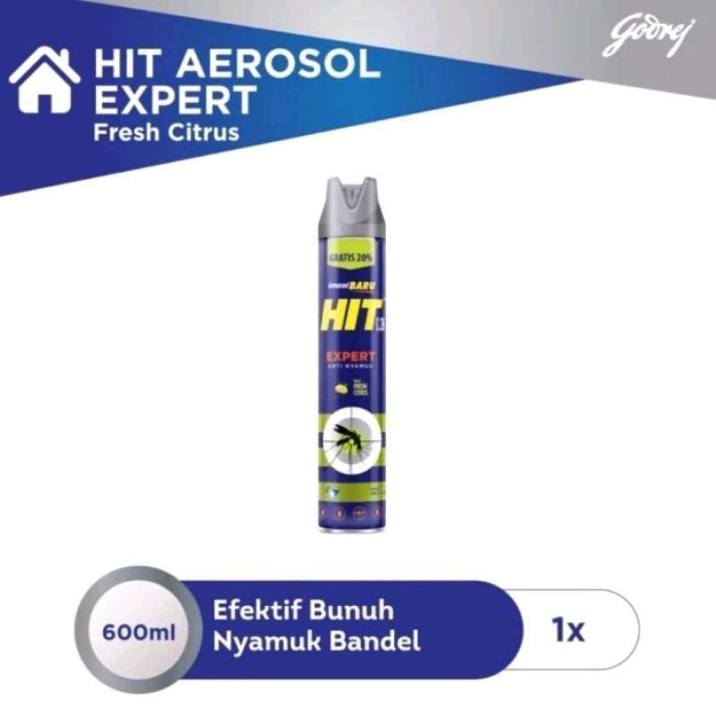 Jual Hit Expert Citrus Aerosol Obat Nyamuk Semprot Double Nozzles 600ml ...