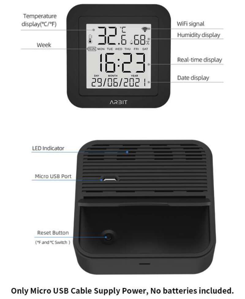 Promo Arbit - Smart Wifi Ir Remote Temperature & Humidity Sensor ...