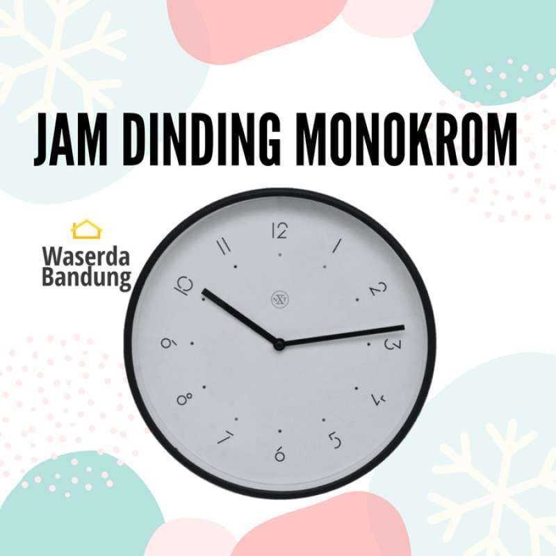 Promo Jam Dinding Wall Clock Monokrom Hitam Putih 30 cm NXT Diskon 23% ...