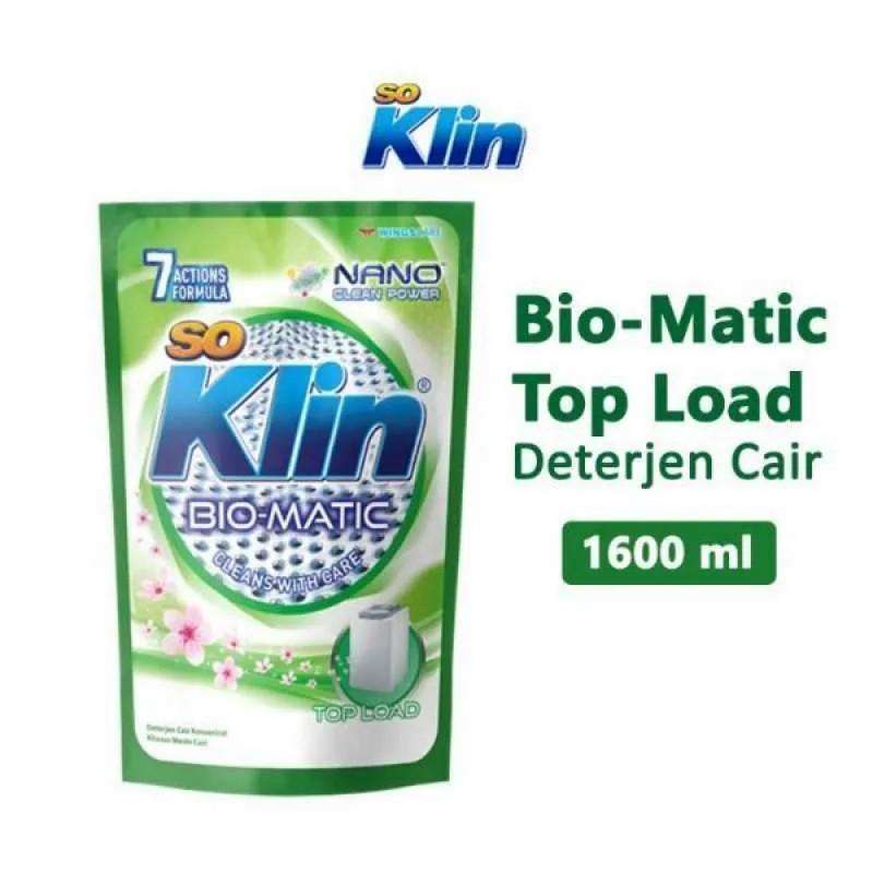 Jual SO KLIN Bio Matic Top Load Liquid Detergent [Pouch/ 1600mL] di ...