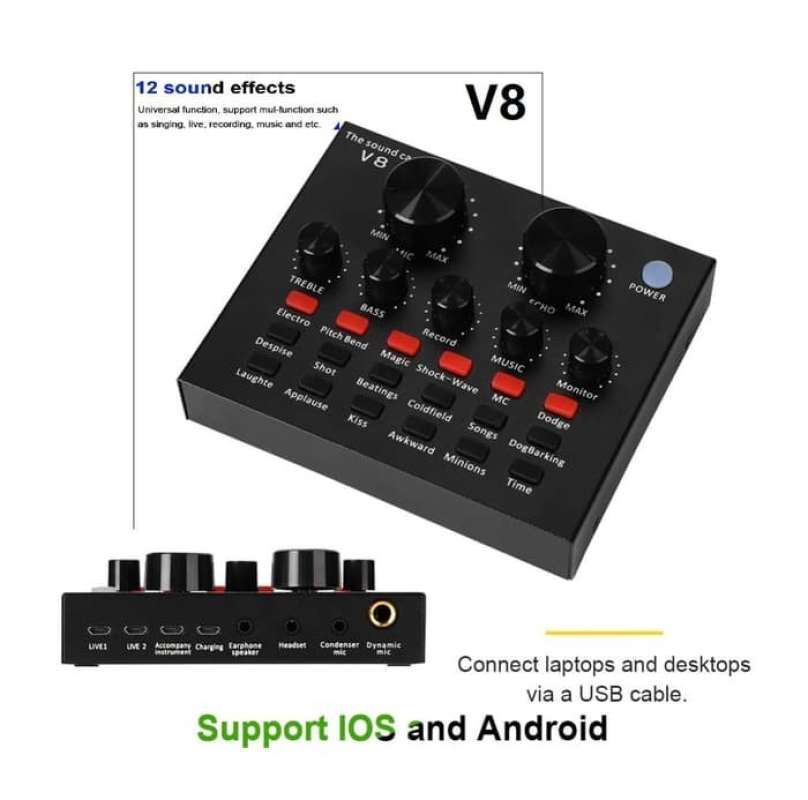 Promo SOUNDCARD V8 MIXER USB V8 SOUND CARD V8 MIXER AUDIO USB EXTERNAL ...