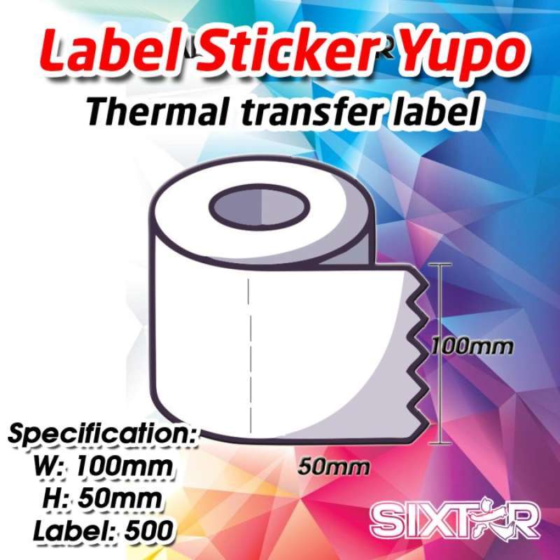 Jual Label Thermal barcode YUPO 100 X 50 (1 LINE) KERTAS STICKER 100x50 di Seller SIXTAR ID ...