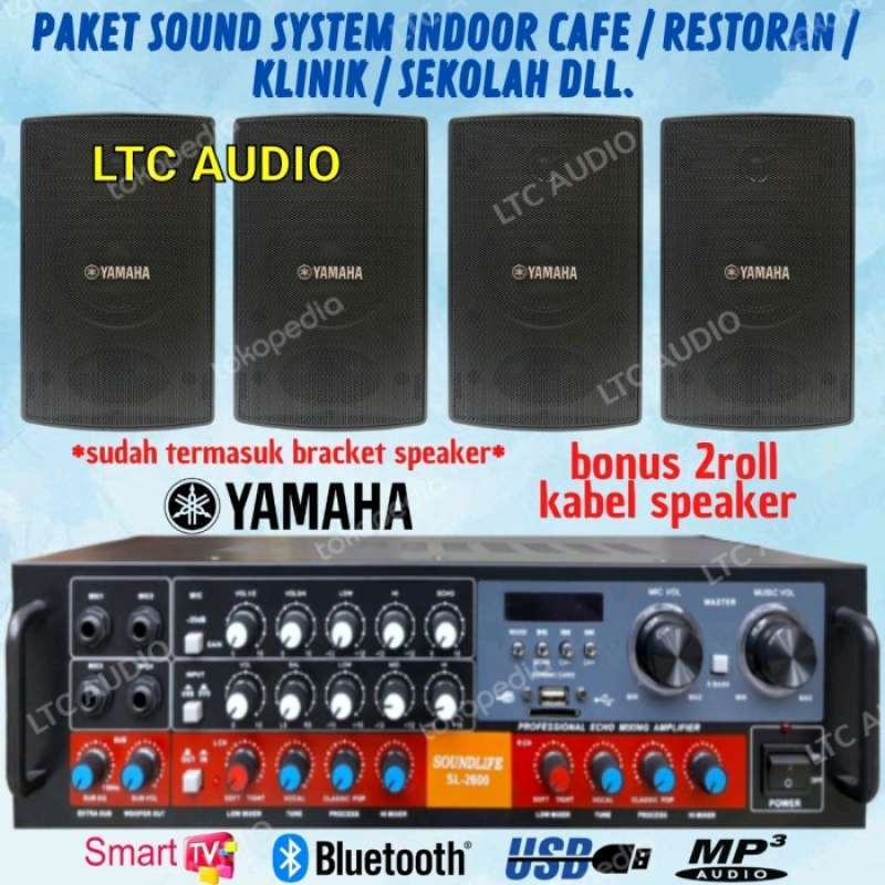 Promo PAKET SOUND SYSTEM CAFE INDOOR 4 UNIT SPEAKER YAMAHA + AMPLI ...