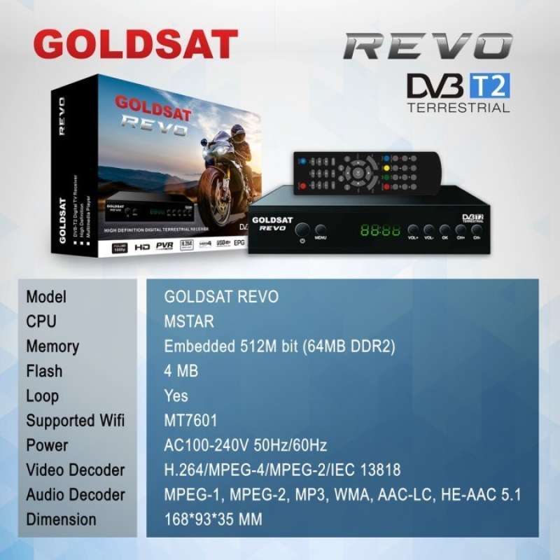 Promo Set Top Box TV Digital GOLDSAT REVO DVB T2 Terrestrial Diskon 9% ...