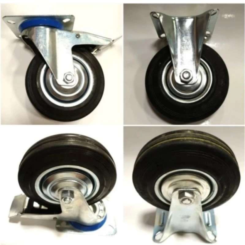Promo Roda Troly Karet 5 inch (2rem+2mati) Diskon 23% di Seller Vexana ...