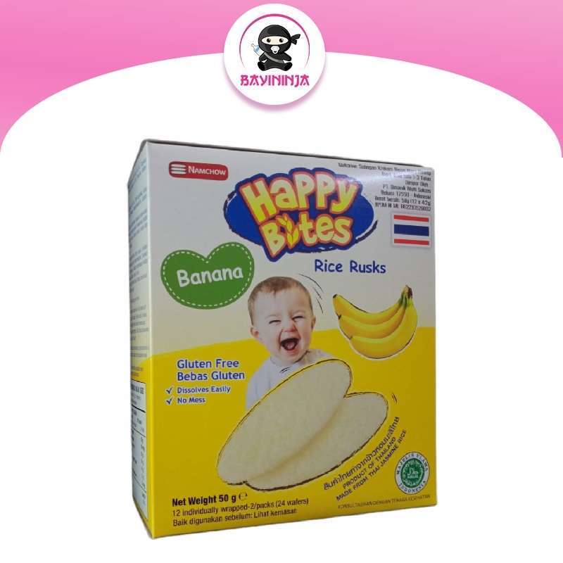 Jual HAPPY BITES Rice Rusks Banana 50 g di Seller BAYININJA Official ...