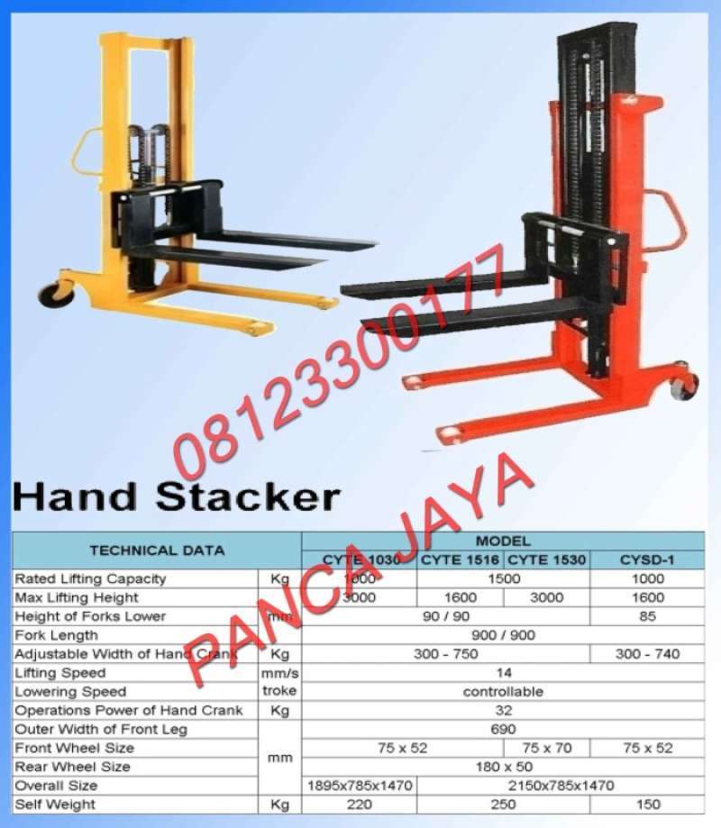 Promo HAND STACKER HAND LIFT 2 TON CYTE 2016 1.6 METER ALAT ANGKAT ...