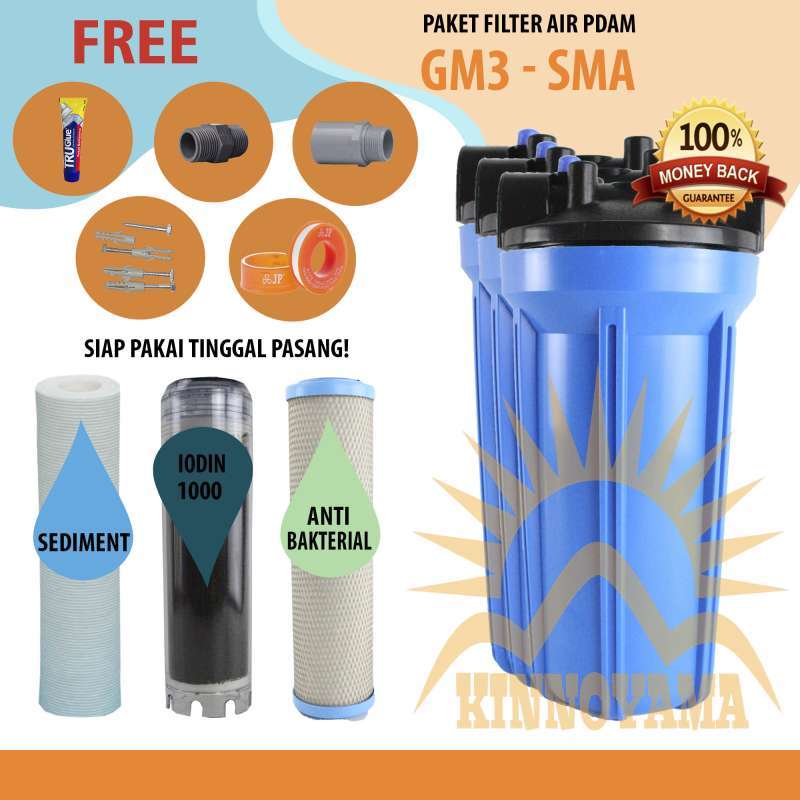 Promo Paket Filter Air Ledeng - Pdam Antibacterial -gm3 Blue -sma ...
