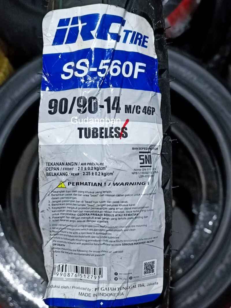 Jual IRC 90 90 14 SS 560 F Ban luar Motor Matic Versi TUBELESS Free ...