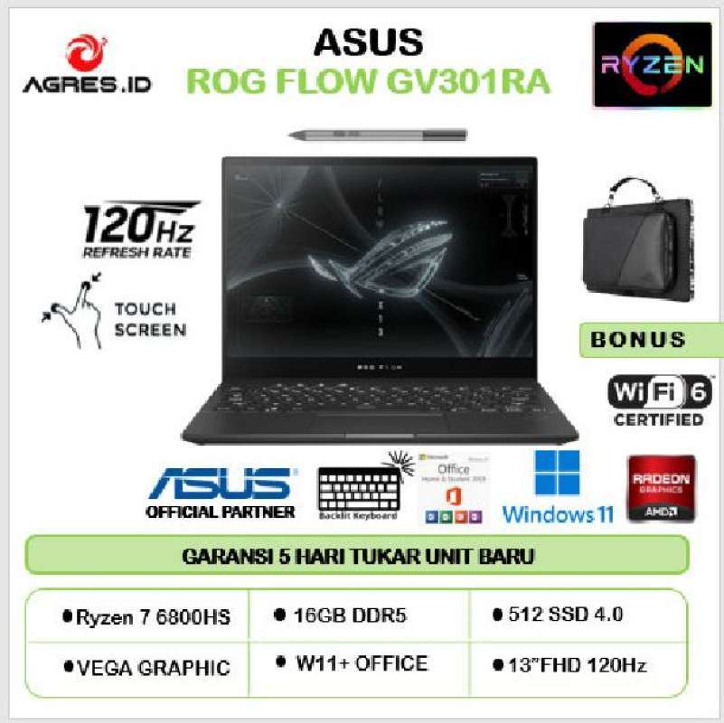 Jual Asus ROG FLOW X13 GV301RA 2IN1 TOUCH PEN Ryzen 7 6800HS 16gb ...