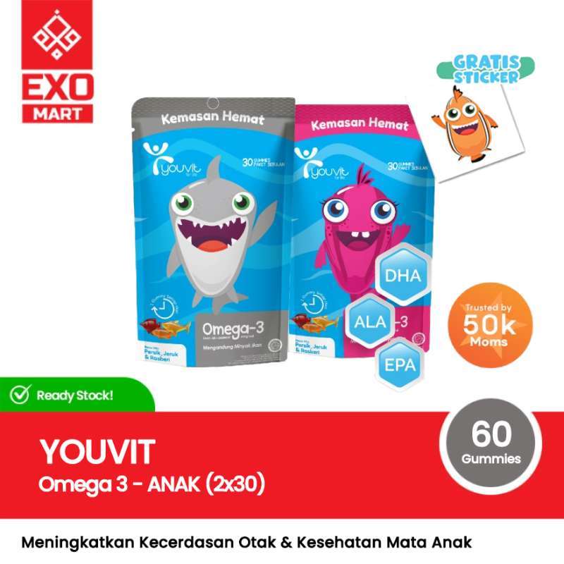 Promo YOUVIT - Omega 3 Anak Gummy 60 ( 30 + 30 ) Gummies Diskon 37% di ...