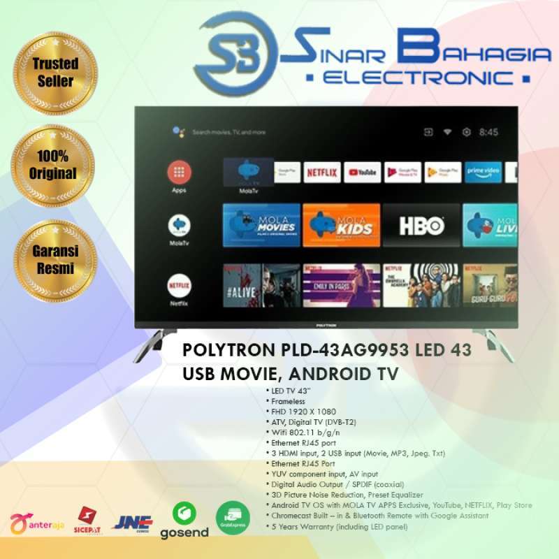 Jual Polytron Pld-43ag9953 Led 43 + Usb Movie + Android Tv Garansi 5 Tahun (new) (khusus Bandung ...