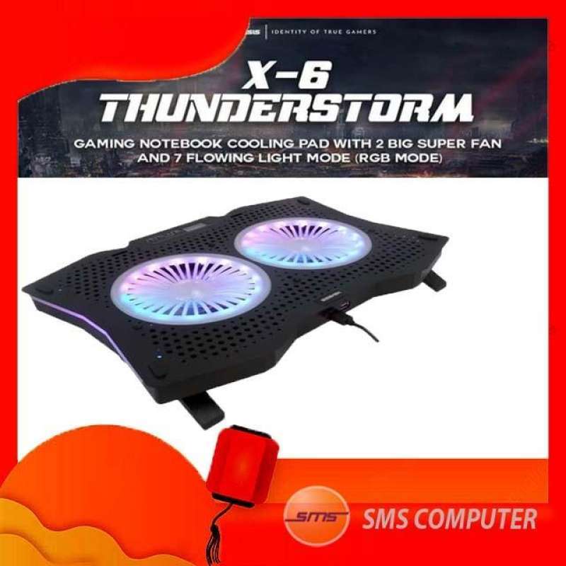Jual Nyk X-6 Coolingpad notebook Gaming Thunderstorm rgb 2 fan ...