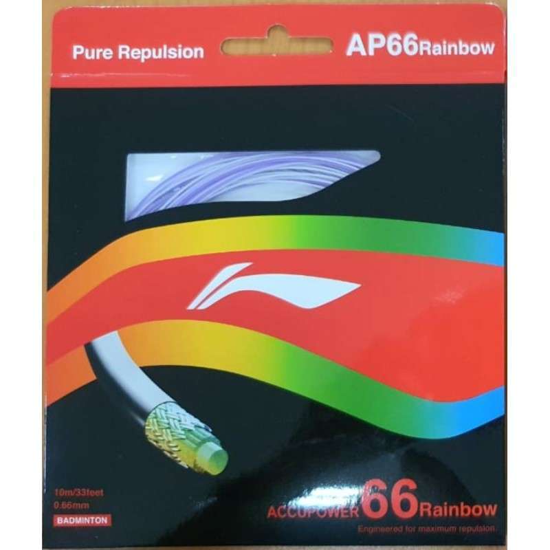 Jual Senar Badminton Lining Ap66 Ap 66 Rainbow 100% Original - White ...