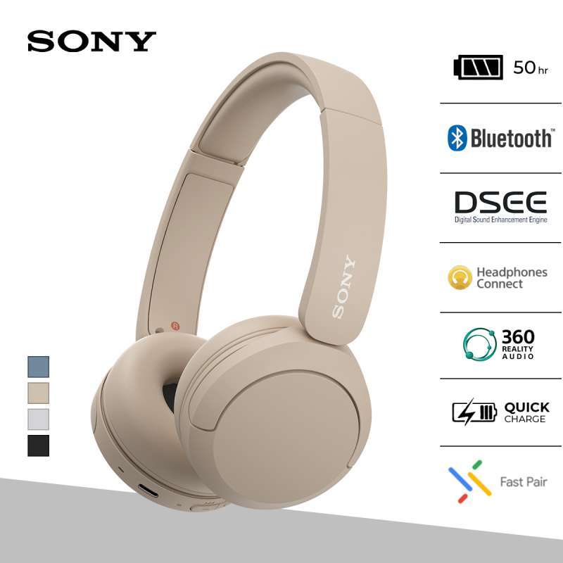 Promo Sony Wh-ch520 On Ear Wireless Headphone / Ch520 / Ch-520 - Beige ...