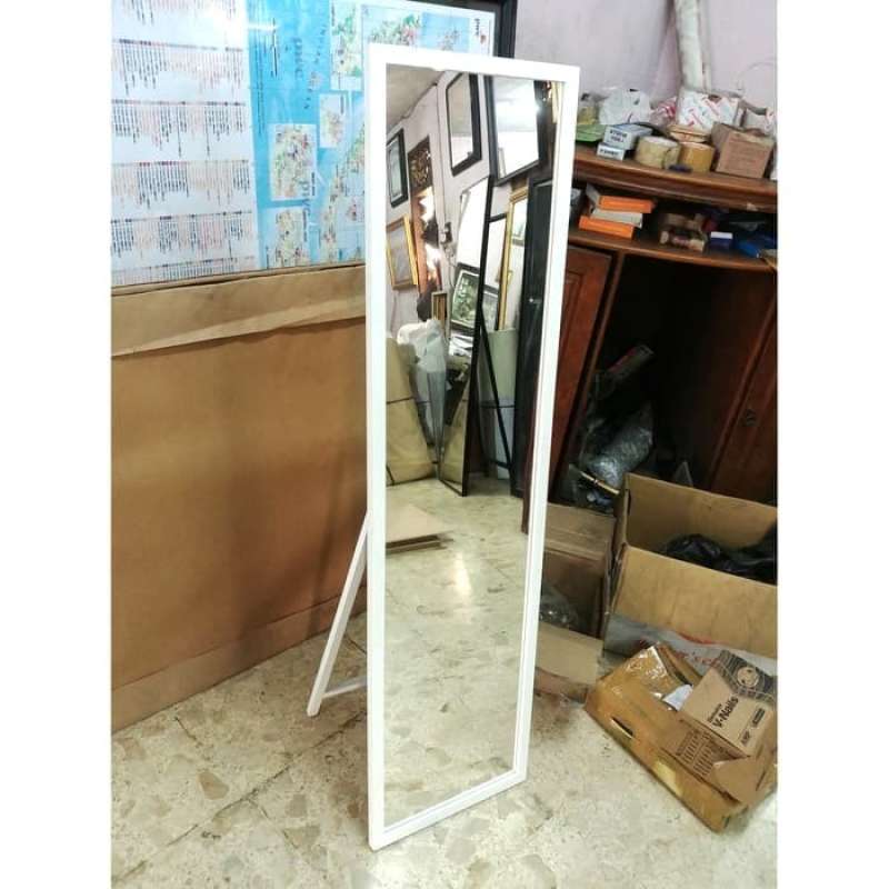 Promo Kaca Cermin Berdiri Standing Mirror Putih Minimalis Diskon 23% di ...