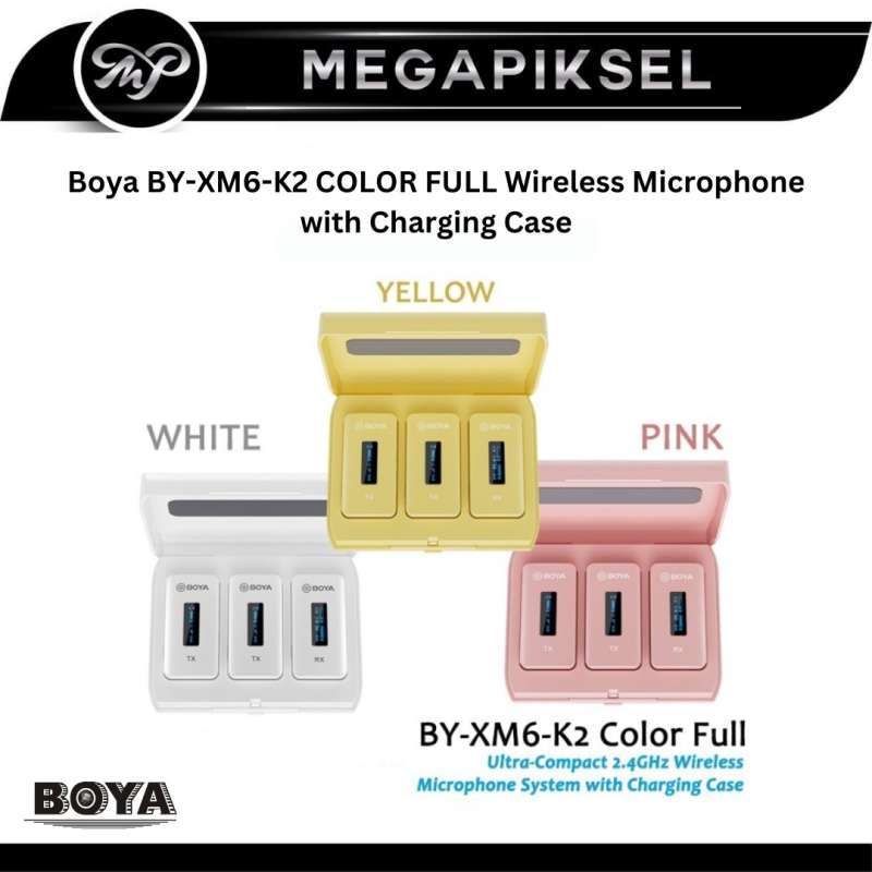Jual Boya By-xm6-k2 Color Full Wireless Microphone With Charging Case ...
