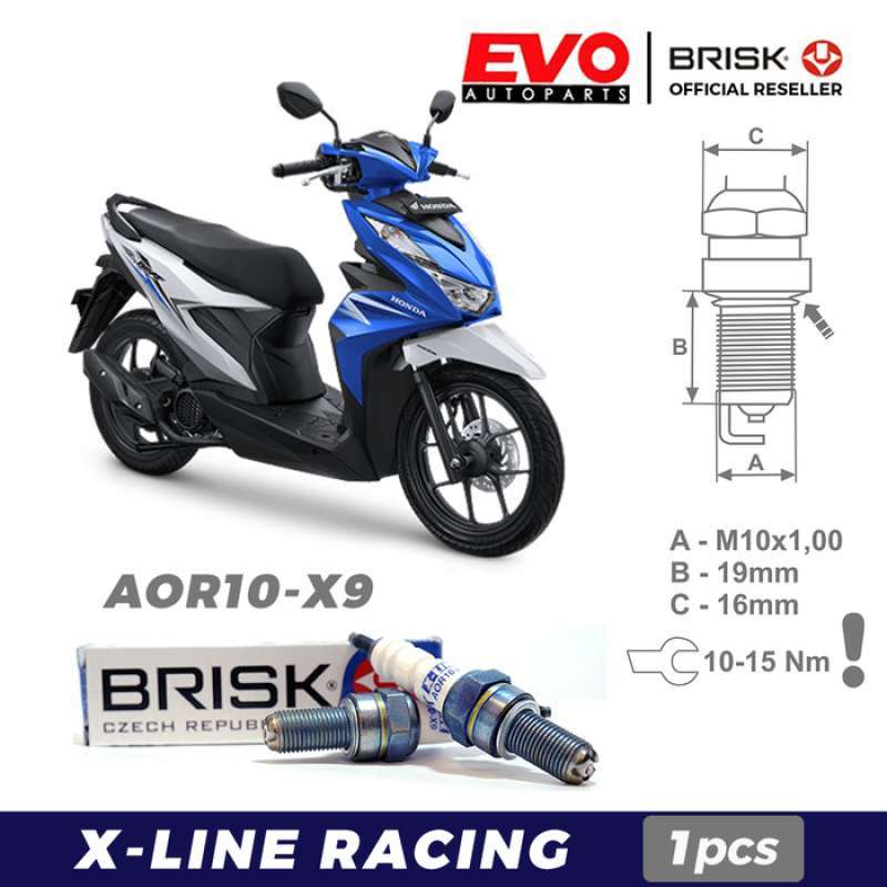Promo Busi Motor BRISK X-LINE AOR10-X9 untuk Honda Beat Diskon 23% di ...