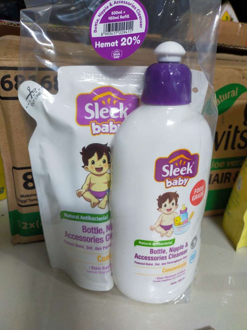 Jual Sleek cuci botol refill 450ml+botol 500ml banded. di Seller PONDOK ...