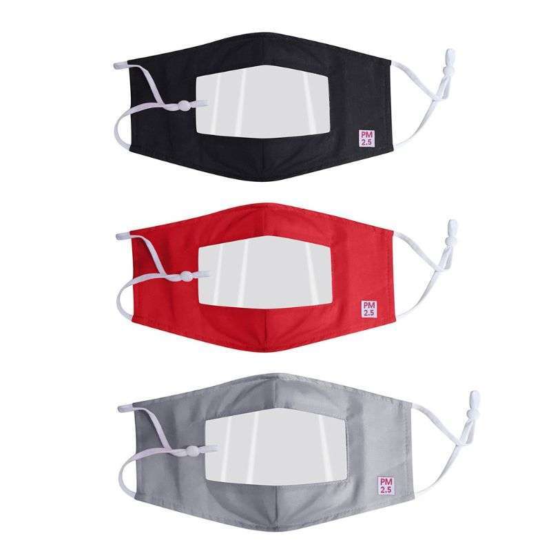 Jual Fashion Deal 3PCS Mask With Clear Window Visible Expression For ...