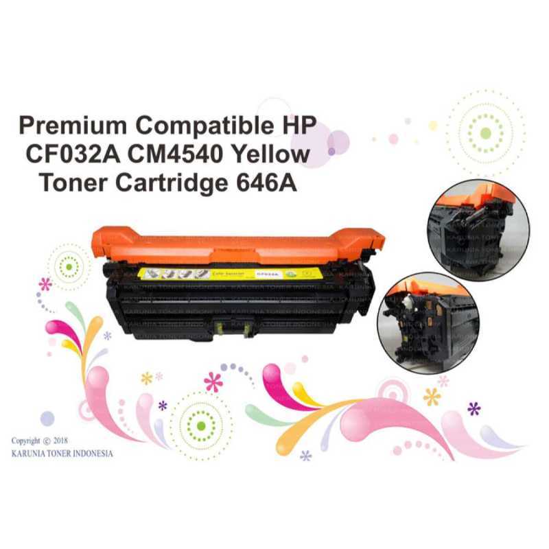 Jual Premium Compatible Hp Cf032a Cm4540 Yellow Toner Cartridge 646a Di ...