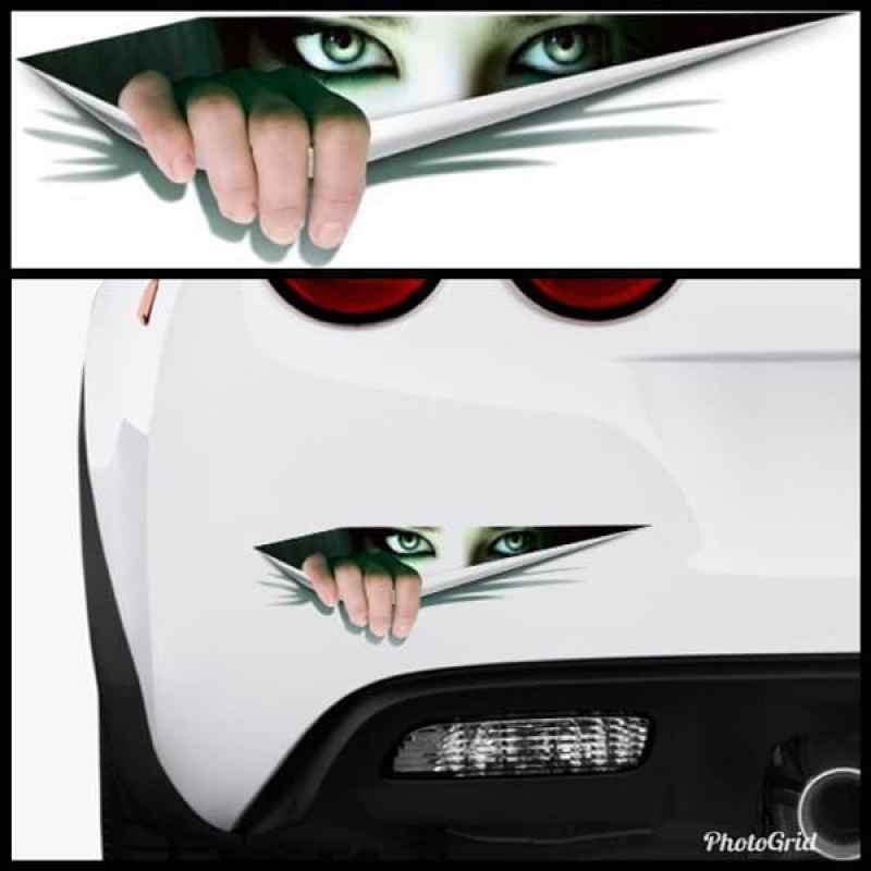 Jual Stiker Mobil Unik Lucu Printing Sticker Woman Peeking Di Seller ...