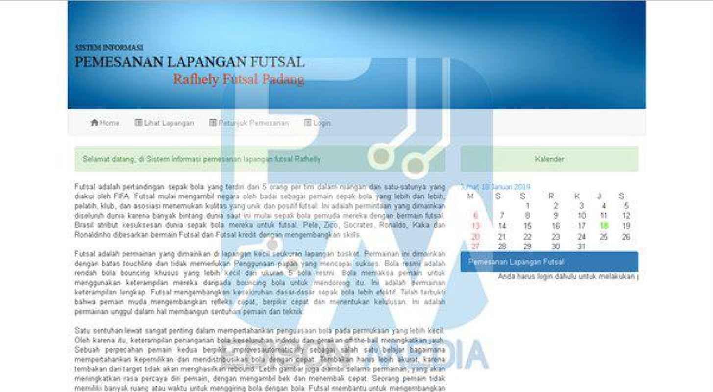 Jual Source Code - Sistem Pemesanan Booking Lapangan Futsal Berbasis Web Di Seller P-store Net ...