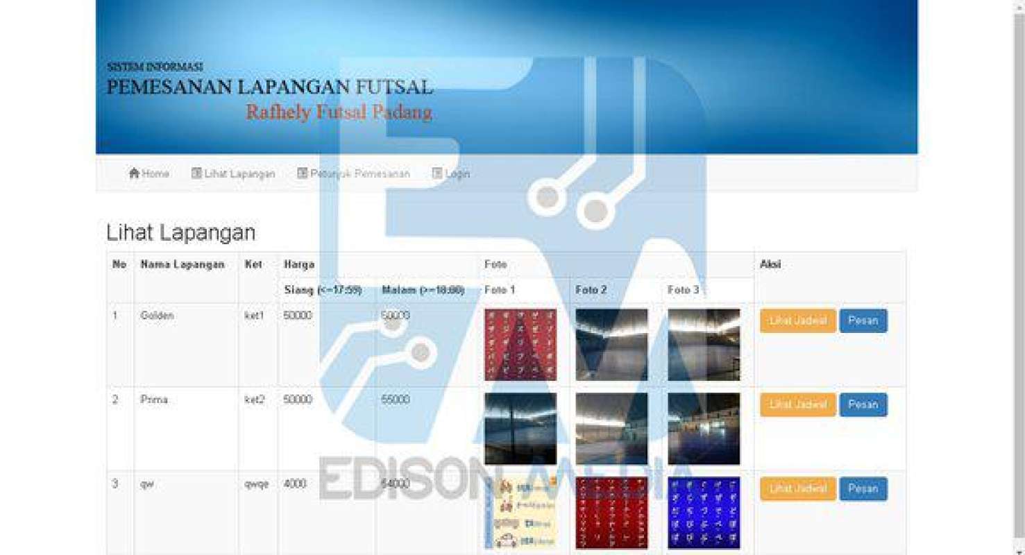 Jual Source Code - Sistem Pemesanan Booking Lapangan Futsal Berbasis Web Di Seller P-store Net ...