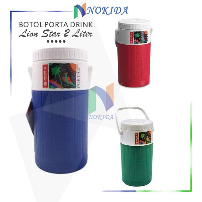 Jual Nokida Botol Teko Air Porta Drink Jar Lion Star 2 Liter | Thermos ...