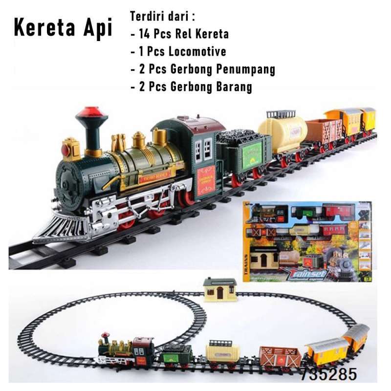 Promo Mainan Kereta Api Set 19 Pcs Rel Kereta Gerbong Barang Penumpang ...