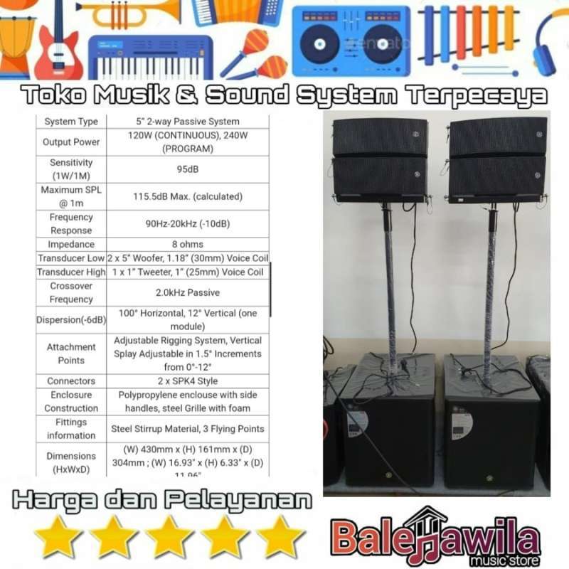 Promo PAKET SOUNDSYSTEM 2800W Speaker TOPP PRO Flex 5 4 Unit + Sub S15 ...