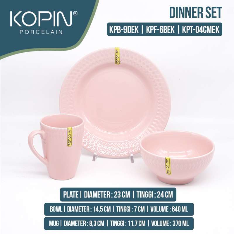 Jual Kopin - Piring Set Embossed Porcelain I Kopin Di Seller ...