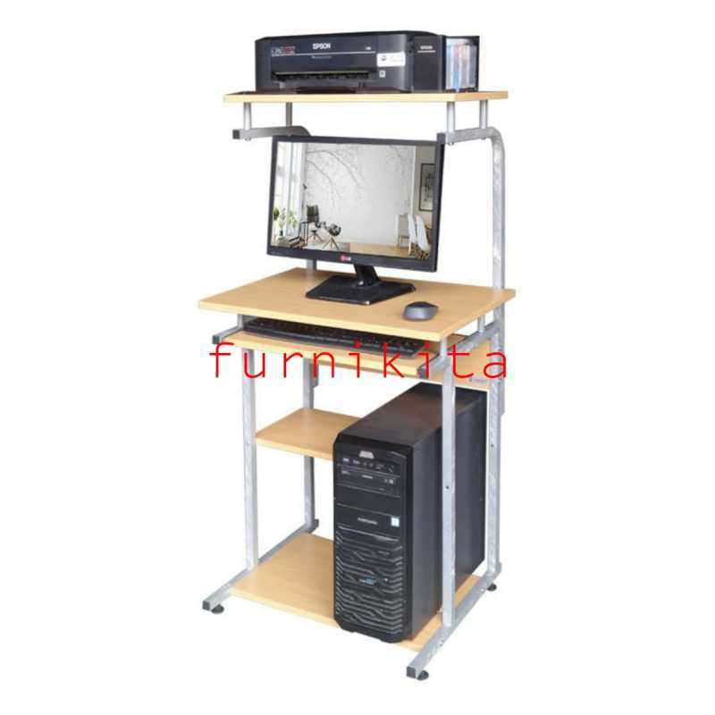 Jual Meja Komputer Rak Komputer Murah Rangka Besi Huga 905 - Coklat ...