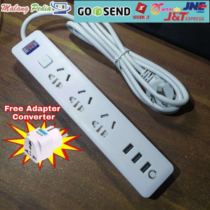 Promo Smart Power Strip Stop Kontak Kabel 2 Meter Charger Terminal ...