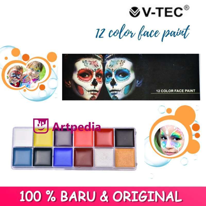 Jual 12 Color Face Paint - Face & Body Paint Set 12 Color - Face Art di ...