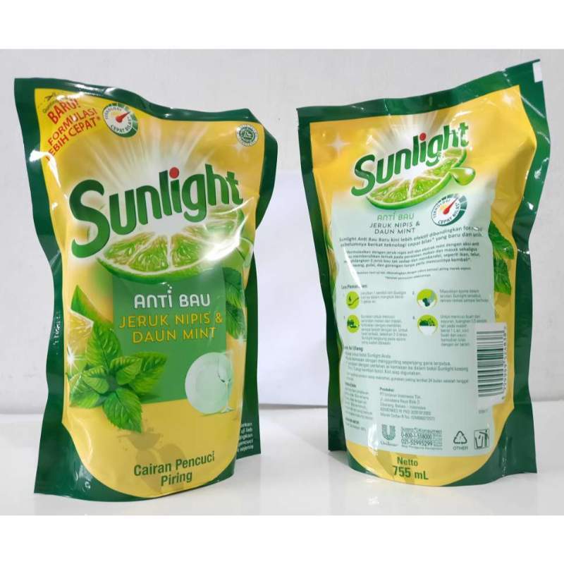 Jual Sunlight Anti Bau Jeruk Nipis dan Daun Mint 755ml di Seller Warung ...