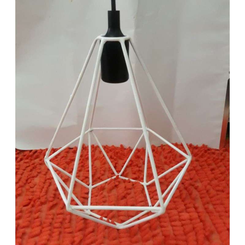 Jual KAP LAMPU GANTUNG BESI DIAMOND CAFE VINTAGE EDISON MISTER ORDER - Kap Putih + Fitting di ...