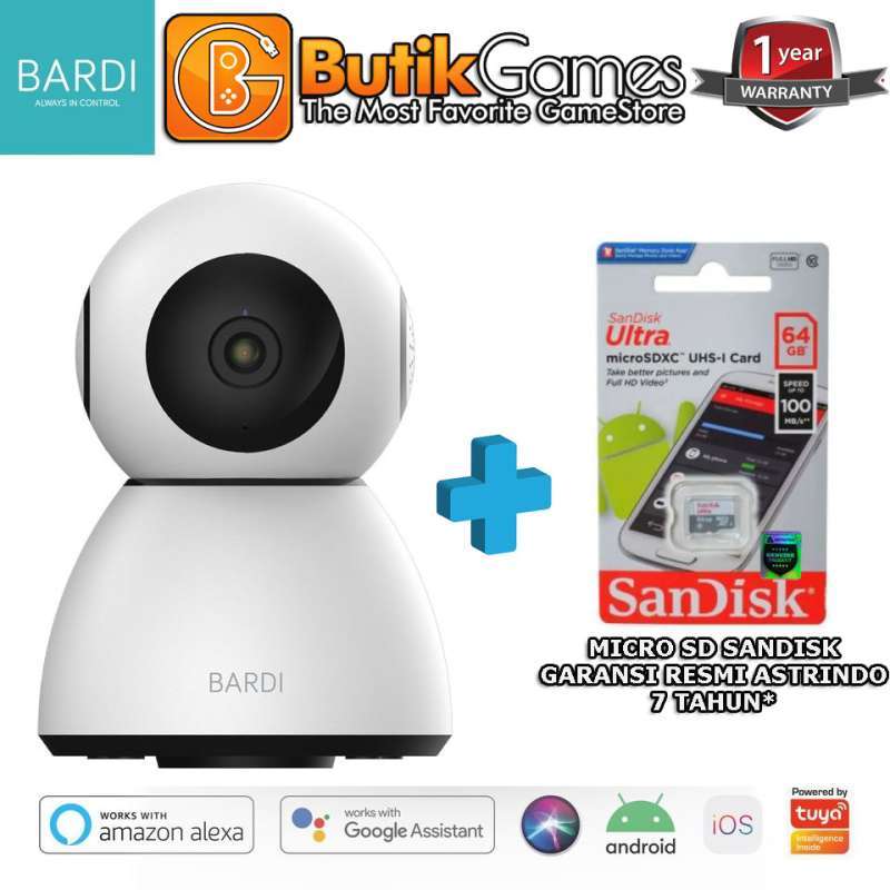 Promo Camera Kamera CCTV BARDI IPCAM Indoor PTZ + Memori 64GB Diskon 6% ...