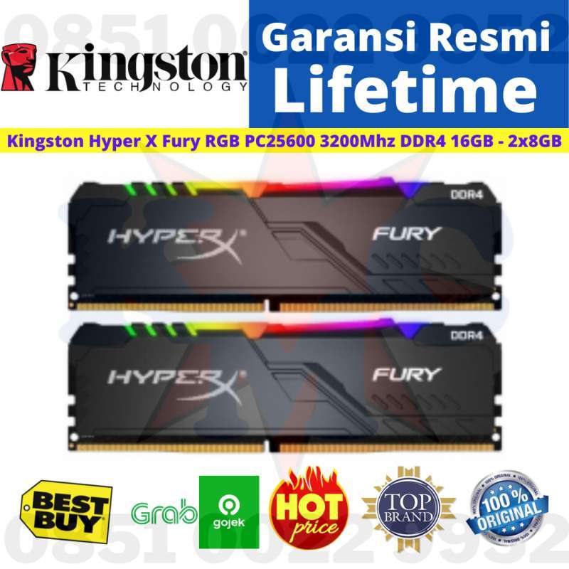 Jual RAM DDR4 KINGSTON HYPER-X FURY 16GB [2X8GB] 3200MHz HX432C16FB3AK2/16 RGB MEMORY di Seller ...