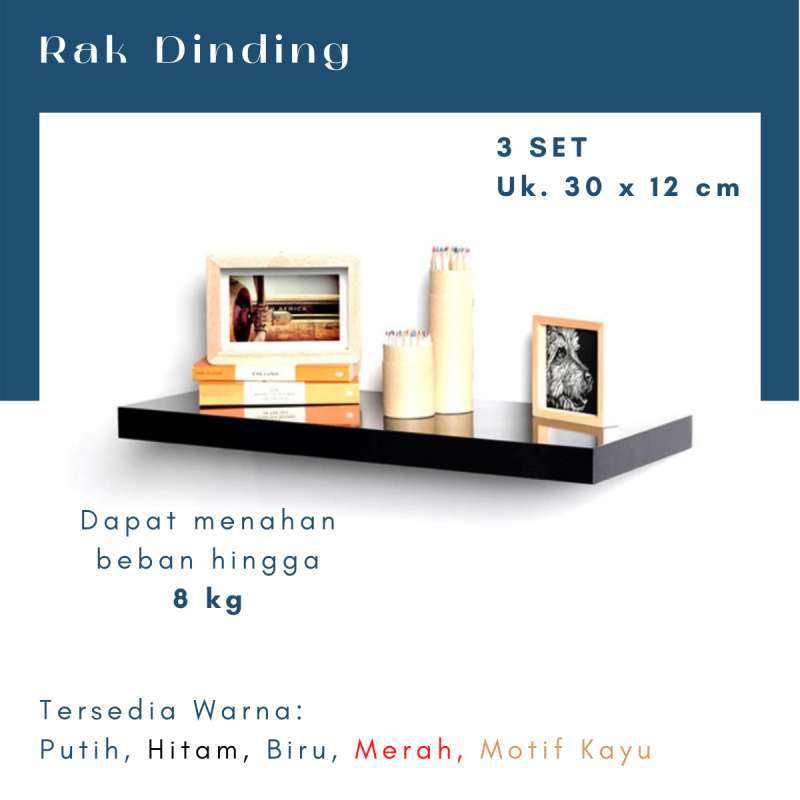 Jual Rak Ambalan - 3 Set Papan Kayu ukuran 30 x 12 cm Kuat dan Tahan ...